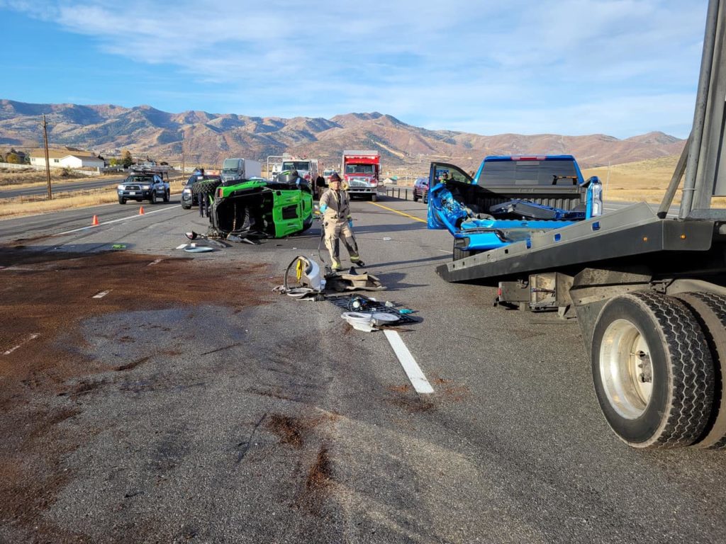 Dump Truck accident on I80 spills glycol causes traffic delays ...