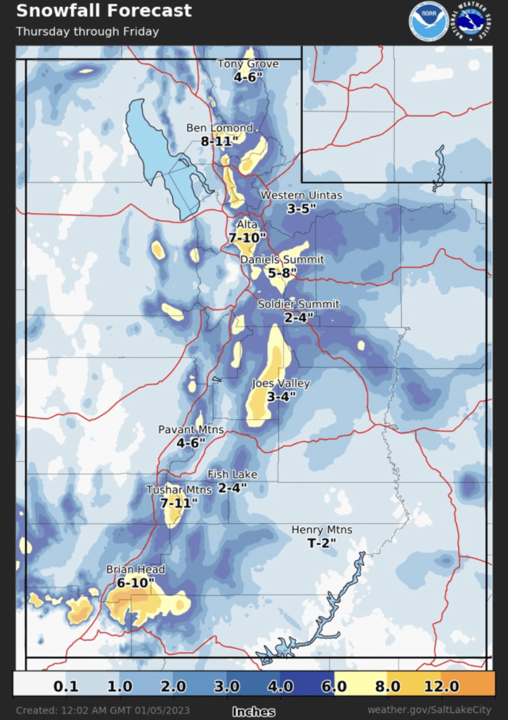 Winter storm could bring up to a foot of snow to mountains Thursday and ...