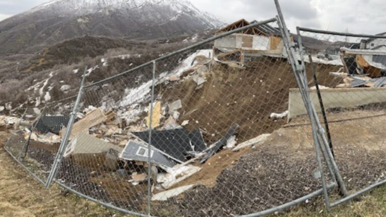 2 empty suburban Utah homes collapse down hill; nobody hurt - TownLift ...