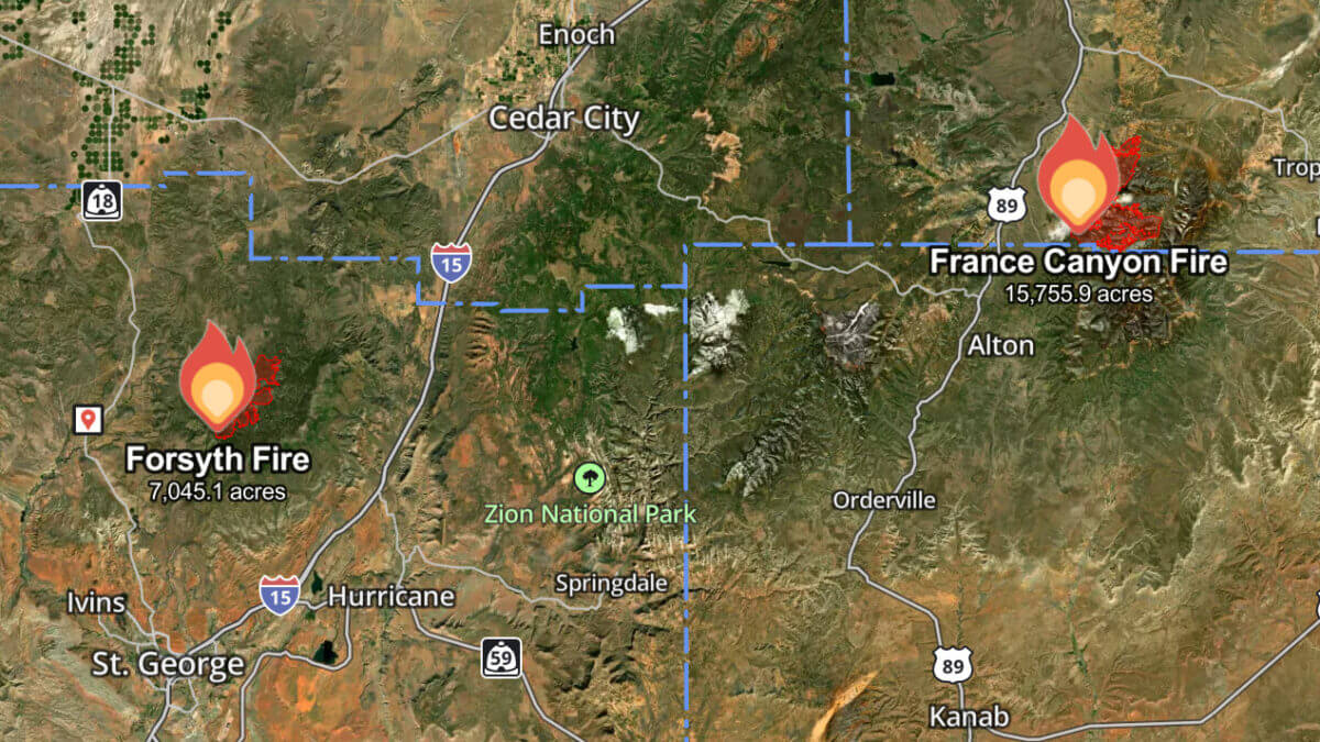 Smoky skies blanket Zion and Bryce Canyon as wildfires burn - TownLift ...