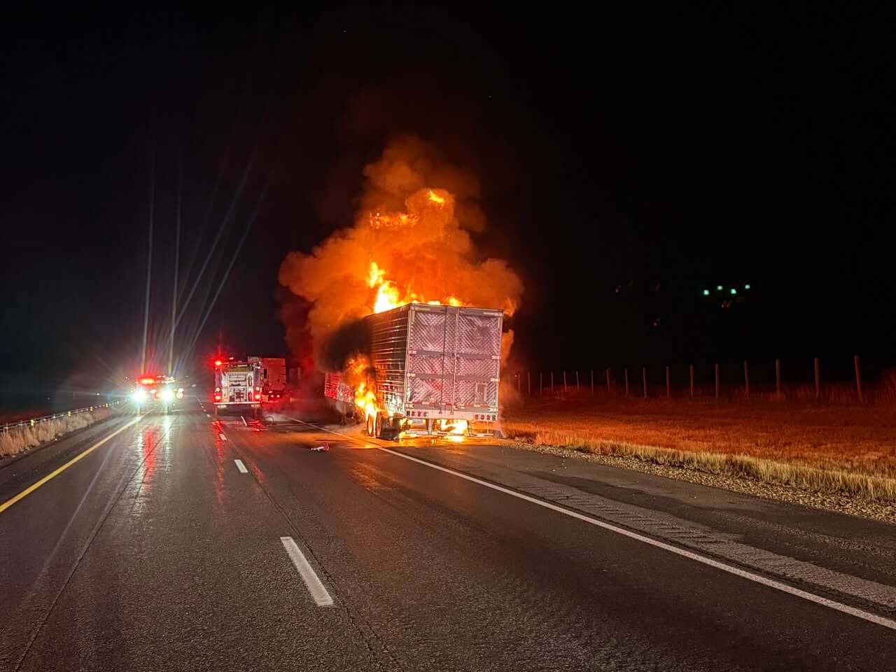 No injuries reported in late-night semi fire on I-80 - TownLift, Park ...